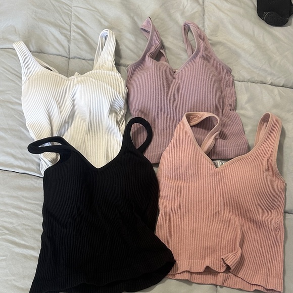 Altar'd State | Tops | Altard State Ribbed Tank Tops Black White Pink ...